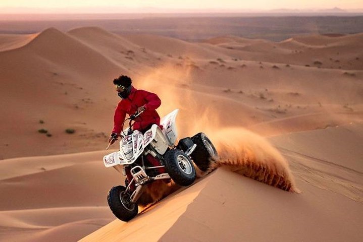 Morning Desert Safari with Quad Bike, Sand Boarding and Camel Ride