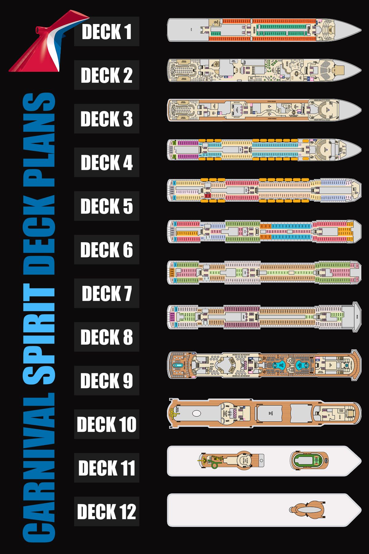 Carnival Spirit Deck Plan
