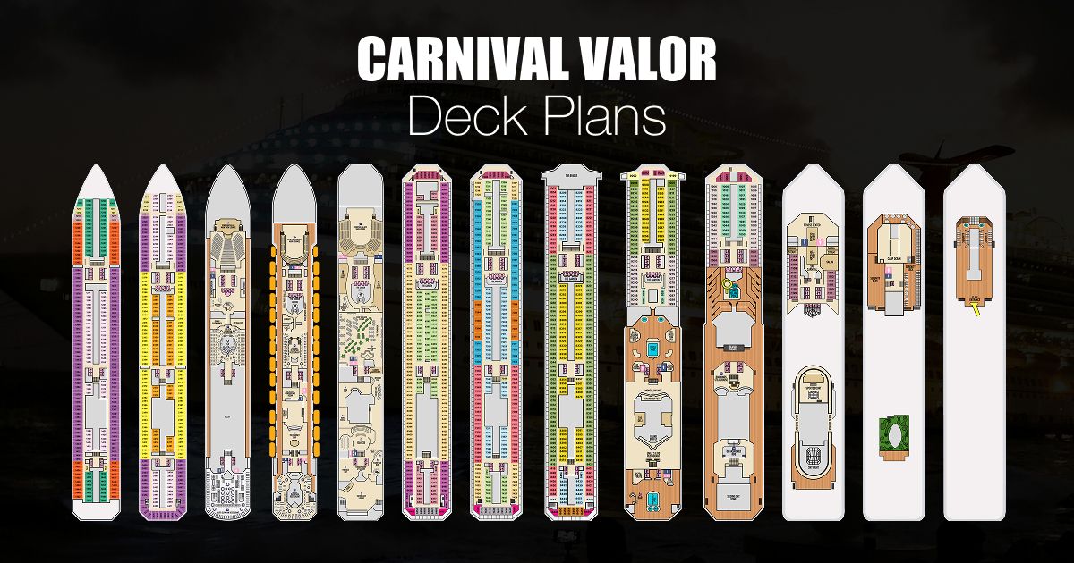 Carnival Valor - Deck Plans [Decks 1 - 14]