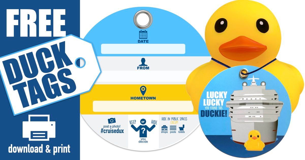 Cruise Ducks - FREE Duck Tags Template - Download & Print NOW