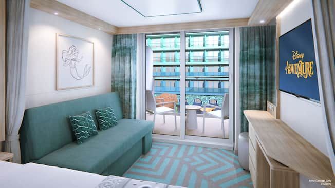 Cabin 16821 - Deluxe Reef View Stateroom with Verandah - Disney Adventure